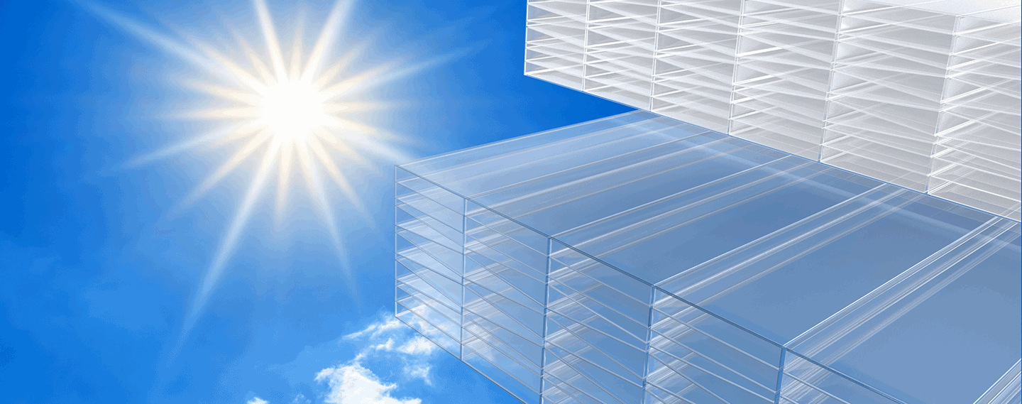 Multiwall polycarbonate sheet Exolon® multi UV Hybrid-X